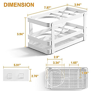 VITVITI Hair Dryer Holder Wall Mounted, Hair Styling Tools Organizer, Flat Iron/Curling Wand Storage Basket, for Blow Hairdryer/Hair Straightener Brush/Bathroom, White Metal