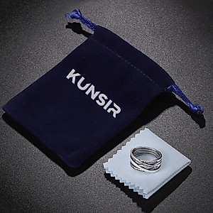 KUNSIR 925 Sterling Silver Rings Classic Cubic Zirconia Eternity Promise Statement Anniversary Wedding Bands Engagement Rings for Women Infinity Forever Love Ring Size 7-9