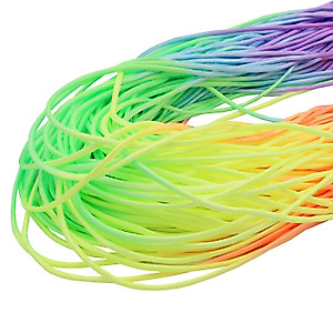 GeGeDa Rainbow Paracord 7 Core Nylon Parachute Cord Camping Rope 100FT … (Light Rainbow, 100)