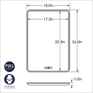 Nordic Ware Aluminum Full Size Sheet Pan 26 x 18 inches for commercial oven use, Full Sheet, 2-Pack (For Commercial Oven Use., Not for standard home ovens)
