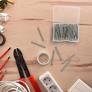 Morbeste 50 Pieces Extra Long Outlet and Device Mounting Screws, 6-32 x 1-12 Inches Pan Head Machine Screws, Full Thread Truss Head Stainless Steel Screws Bolts Funiture Drive Tool Accessories