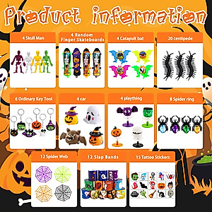 XIMISHOP 210PCS Halloween Party Favors Assortment Bulk, Halloween Toys for Kid Girls Boys Halloween Goodies Party Bags fillers Prizes for Trick or Treat Classroom Rewards Halloween Party Games Toys