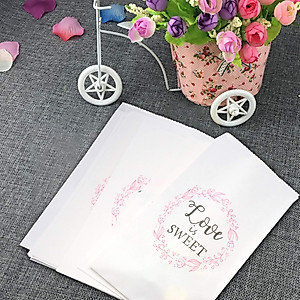 Wedding Favors Kraft Paper Bags - 50Pcs 4.5 x 7.5 inches White Wedding Gift Bags for Guests Candy Treat Bags for Treat Snacks Candy Buffets