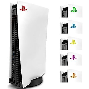 RGB Logo LED for PS5 Console Playstation 5 Accessories, Illuminated LED Logo with Music Sync and 8 Colors 400+ Lighting Effects, DIY Decoration for PS5 Disc and Digital Edition