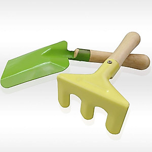 LIDAGO Set of 4 Kids Garden Tools Includes Shovel, Rake, and Trowel | Children Beach Sandbox Toy