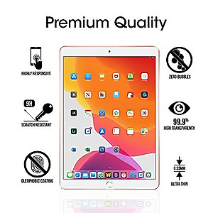 amFilm Screen Protector for New iPad 9 / iPad 8 / iPad 7, Apple Pencil Compatible, Tempered Glass, 2 Pack