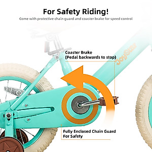 JOYSTAR Kids Bike, Retro 16 Inch Girls Bikes with Training Wheels & Basket, Vintage Kids Bicycle for Girls Toddler of 3-5 Years, Green