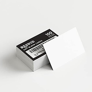 Reskid White Cardstock Thick Paper - 2 x 3.5" Blank Heavy Weight 110 lb Cover Card Stock - 100 Pack (2x3.5, inches)