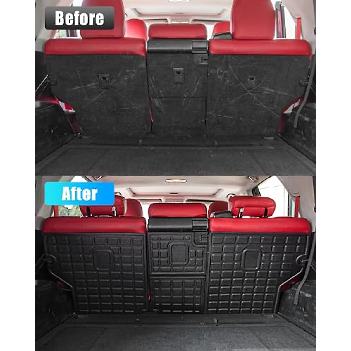 Maszupir Back Seat Cover Protector Compatible with 2010-2024 Toyota 4Runner All Weather Trunk Mat Cargo Liner 2023 4 Runner Accessories (Backrest Mats,Fit with Sliding Tray)