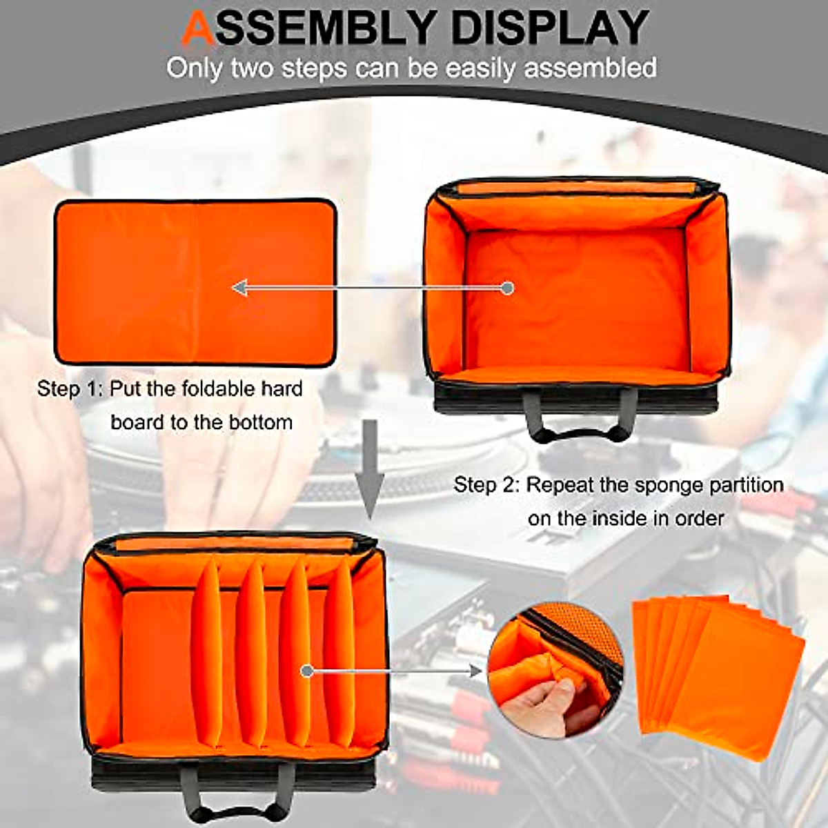 IBVIVIC High Capacity Gig Band Cable File Bag, 600D Oxford With with Adjustable Dividers and Double Separate Bags, for Cords, Sound Equipment, DJ Gear, Musician Accessories