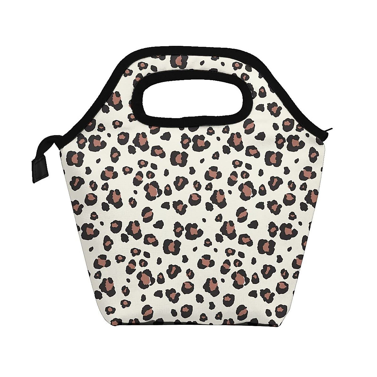 Gocerktr Beige with leopard Thermal Lunch Bag for Women Men Reusable Lunch Box Waterproof Tote Bag Lunch Container Cooler Bag Work/Travel/Picnic…