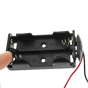 LBTODH 2Sets 2X 1.5V Battery Holder with T Type Wired Battery Alligator Clip Standard Snap Connector kit 3V Thicken Plastic Battery Case