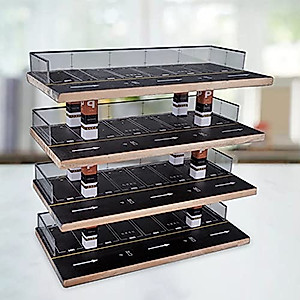 Colcolo 1/64 Scenery Diorama Parking Lot Vehicle Garage Acrylic Showcase Tabletop, Simulation Parking Lot Display Case Desktop Decor