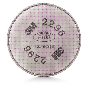 3M P100 Advanced Respirator Filter 2296, 1 Pair, Helps Protect Against Oil and Non-Oil Based Particulates, Nuisance Level Acid Gas Relief, Mining, Shipbuilding, Abatement, Utilities
