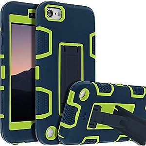 iPod Touch 7th Gen Case,iPod Touch 6th Gen Case,Kickstand Case for iPod Touch,Anti-Scratch Anti-Fingerprint Heavy Duty Protection Shockproof Rugged Cover Apple iPod Touch 2019,Blue