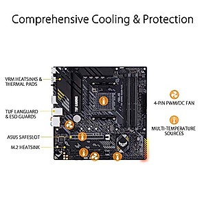 ASUS TUF Gaming B550M-PLUS AMD AM4 (3rd Gen Ryzen™) Micro ATX Gaming Motherboard (PCIe 4.0, 2.5Gb LAN, BIOS Flashback, HDMI 2.1, USB 3.2 Gen 2, Addressable Gen 2 RGB Header and Aura Sync)