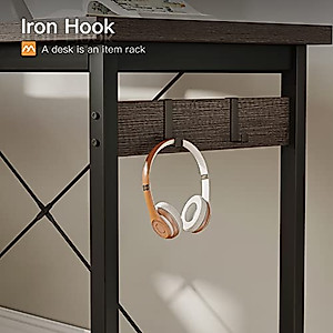 Coleshome L Shaped Computer Desk 66" with Storage Shelves, Corner Gaming Desk, Sturdy Writing Desk Workstation, Modern Wooden Desk Office Desk, Wood & Metal, Grey Oak