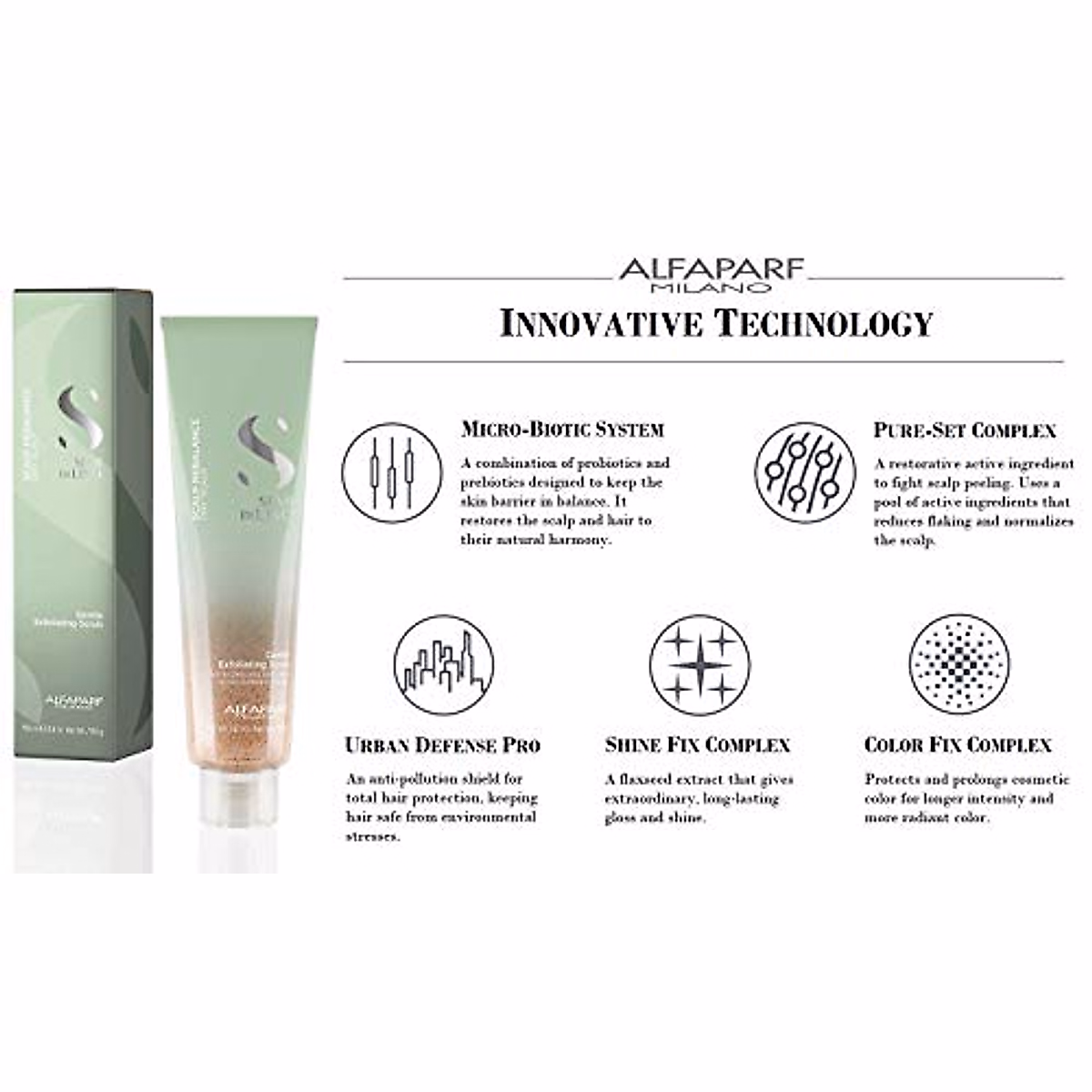 Alfaparf Milano Semi Di Lino Scalp Rebalance Hair Scrub for Dry Scalp - Gently Exfoliates - For Excessive Oiliness and Flakes - Professional Salon Quality - 5.3 Oz.