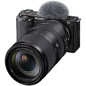 Sony ZV-E10 Mirrorless Alpha APS-C Vlog Camera Body and 70-350mm F4.5-6.3 G OSS Super-Telephoto Lens SEL70350G ILCZV-E10/B Black Bundle with Deco Gear Case, Extra Battery, Photo Video Accessories Kit
