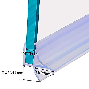 Cozylkx Glass Door Bottom Seal, Cutable Waterproof Strip for 1/4" Glass, 27.5" Length, Shower Door Sweep Stop Shower Leaks