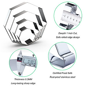 Octagon Cookie Cutters Geometric Shapes for Baking - Set of 4-5 Inch, 4 Inch, 3 Inch, 2 Inch - Stainless Steel
