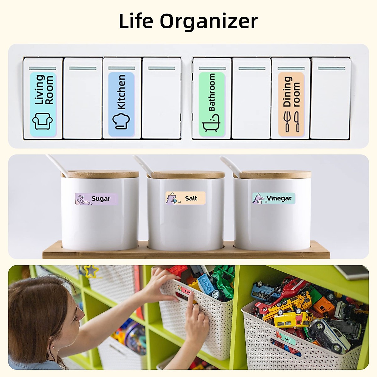 HPRT H11 Label Maker with Tapes, H11 Thermal Mini Label Printer Bluetooth Wireless for Storage, Home, Office, Classroom,Kids Items Organization Compatible with iPhone Android (5 Tapes Included)