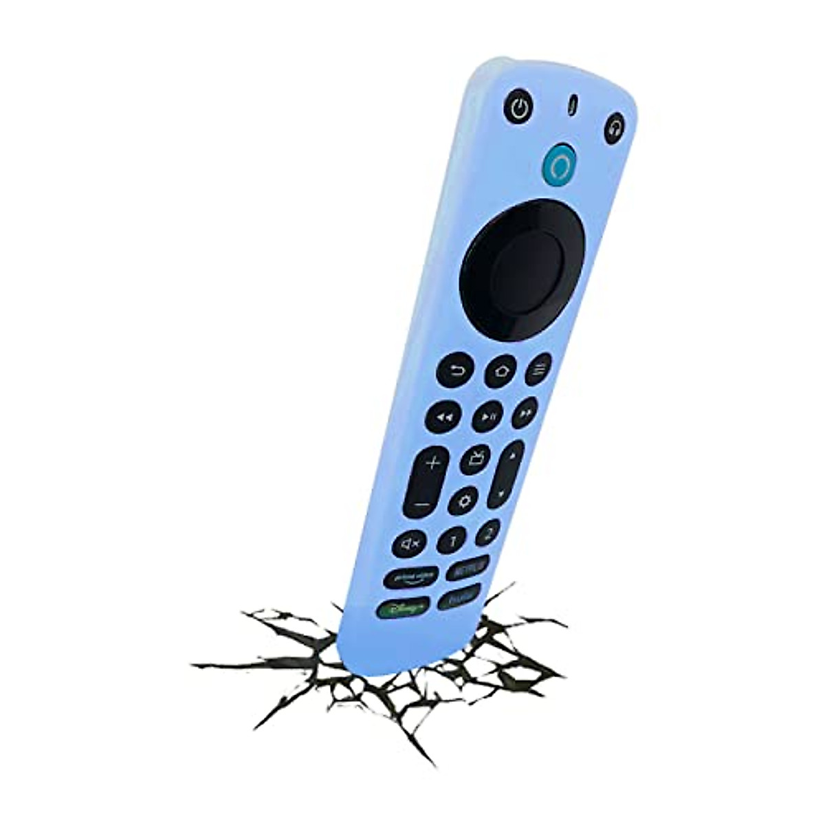 Glow Cover Replacement for Amazon Alexa Voice Remote Pro 2022, Silicone Case Skin Gloove with Lanyard, Blue