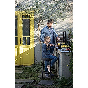 Keter Resin Backless 26” Counter Height Stools Set of 2 for Patio and Outdoor Bar Seating, Dark Grey