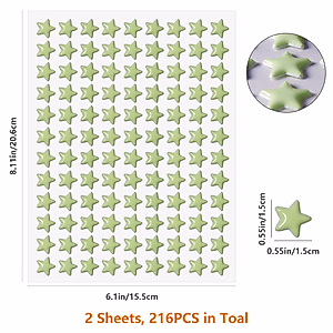 DUOFIRE Glow in The Dark Stars, Ceiling Stars Glow in The Dark, Ultra Bright Glowing Stars of 216 PCS, 3D Design Perfect for Kids Room or Birthday Gift, Beautiful Wall Decals and Ceiling Decors