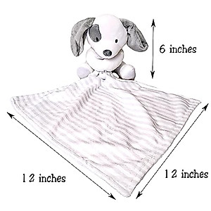 SONA G DESIGNS Personalized Baby Lovey Puppy Dog Security Blanket (White Puppy with Embroidered Name)