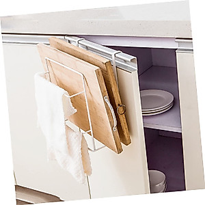 Zerodeko Kitchen Houseware Organizer Metal Storage Baskets Kitchen Counter Organizer Rack Over Cabinet Organizer Under Cabinet Cutting Board Rack Metal Dish Storage Racks Wall White Shelf