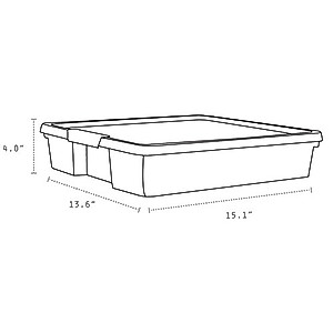 Storex Classroom Student Project Box, 15.25 x 13.25 x 3.25 inches , Assorted Tints, 5-Pack (63202U05C), standard sized
