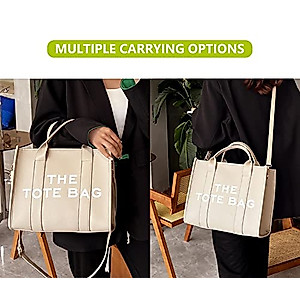 Taiuloo The Tote Bag for Women, Leather Handbag Tote Purse with Zipper, Women's Shoulder Bag Crossbody Bag for Office, Travel, School