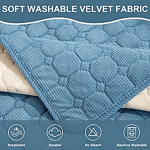 MIFXIN Sofa Cover 1 2 3 Cushion Couch Sectional Sofa Slipcover Universal Anti-Slip Furniture Protector for Living Room Loveseat Recliner L Shaped Armrest Backrest (Only 1 Piece) Blue 36''x63''