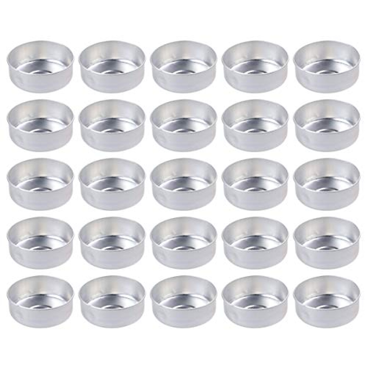 Artibetter 500pcs Aluminum Tea Light Tins Cups Tea Light Empty Cases Containers for Candle Making Supplies (Silver)