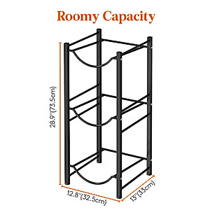 Lifewit 5 Gallon Water Jug Holder, 3 Tier Water Bottle Stand, Heavy Duty Water Dispenser Rack with 3 Slots for Gallon Jugs, Detachable Water Storage Shelf Organizer for Home Living Room Office, Black