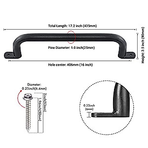 Purife 17 Inch Black Outdoor Playground Safety Handles Set of 2 - Playset Safety Handles, Swing Sets Accessories Grab Handle, Kids Safety Rail, Hand Grips & Monkey Bar for Playhouse, Treehouse