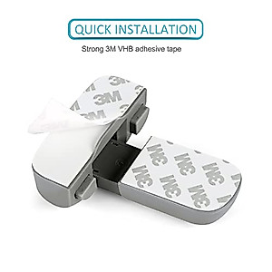 2 Pack Child Proof Fridge Lock, Refrigerator Fridge Freezer Door Latch to Keep Closed, Refrigerator Door Lock for Toddlers and Aging Seals, Easy to Install and No Unsightly Straps Required (Grey)