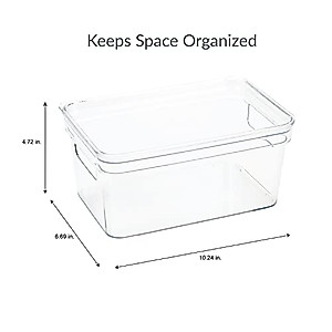 Simplify Small, Super Clear Lidded Storage Bin