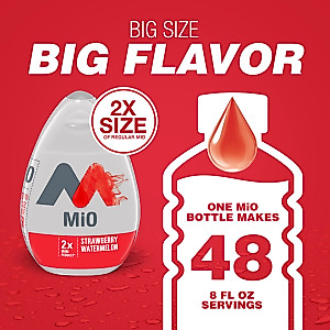 MiO Strawberry Watermelon Liquid Water Enhancer, 2X More, 3.24 Fl Oz Bottle, As Seen on TikTok