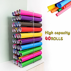 Vinyl Storage Rack Clear Vinyl Roll Storage Organizer Store Up to 40 Rolls for Craft Room, Wall Mount Available, 24 PCS