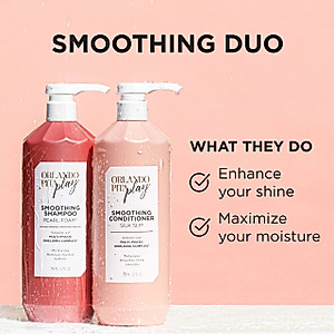 ORLANDO PITA PLAY Salon Size Smoothing Pearl Foam Shampoo & Silk Slip Conditioner Set, Maintains Moisture & Enhances Softness, 27 Fl Oz Each