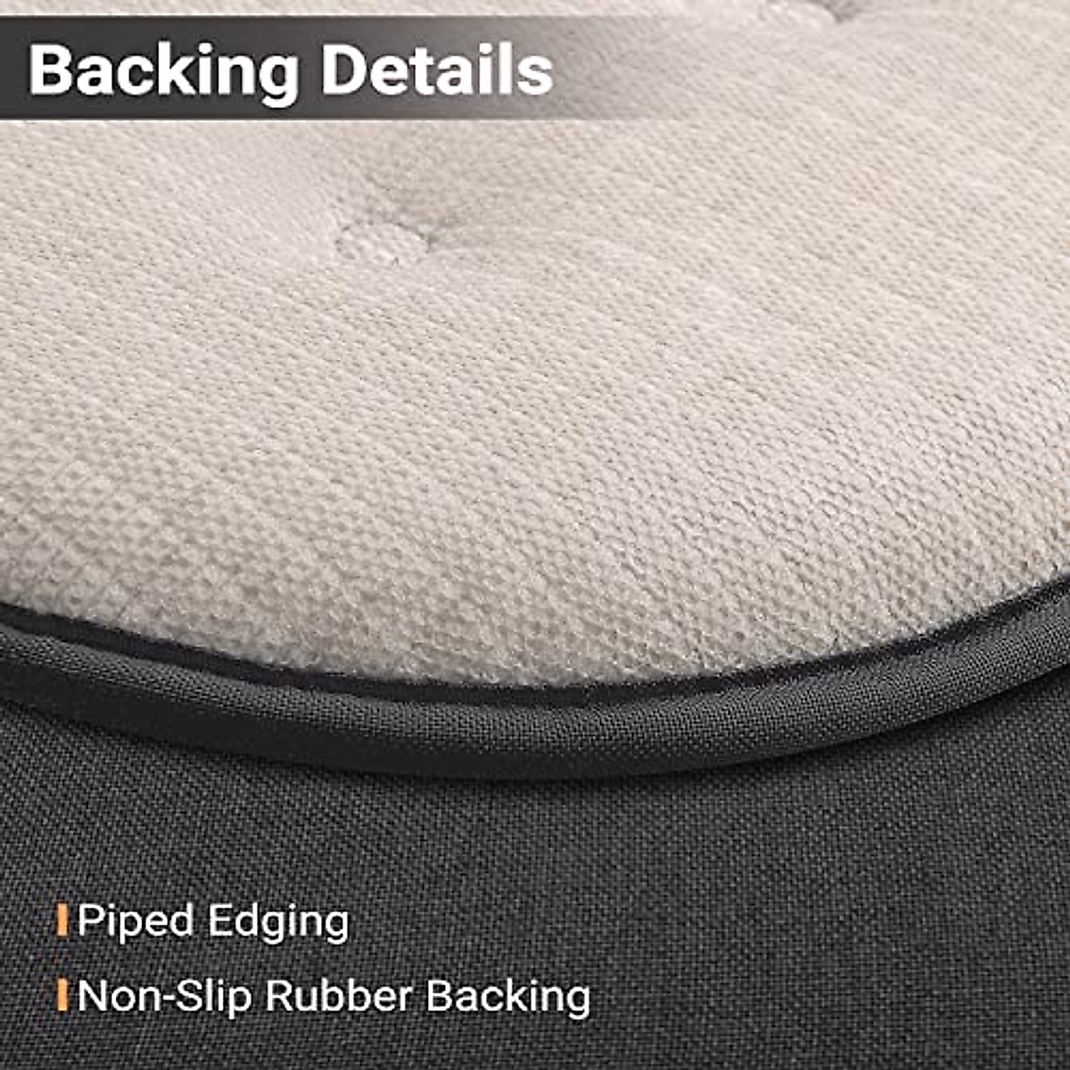 Cozyide U-Shaped Chair Cushions for Dining Chairs 4 Pack, Memory Foam Chair Pads with Tufted Design and Non-Slip Backing, 17" x 16", Dark Grey