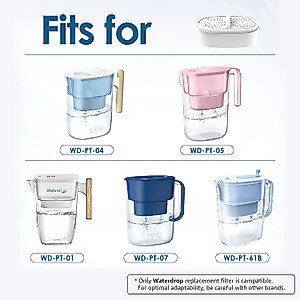 Waterdrop Replacement Filters for All Waterdrop Pitcher Filtration System, WD-PF-01A Plus 3 Packs & WD-PF-AL Alkaline Filters 3 Packs