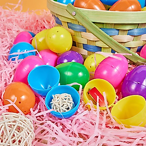 JOYIN 50 PCS 2.3" Easter Eggs, Empty Plastic Eggs Fillable Colorful Bright Eggshell Bulks for Easter Hunt, Filling Treats, Party Favor, Basket Stuffers, Classroom Prize Supplies