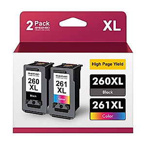 260XL and 261XL Ink Cartridges Replacements for Canon 260 and 261 Ink Cartridges Work for PIXMA G7020 TR7020 TR7020a TS6420 TS6420a TS5320 All-in-One Wireless Printers ( 2 Pack, 1 Black&1 Tri-Color)