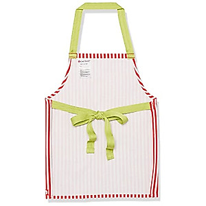 Chef Works Kids Apron, Dr. Suess Baking Challenge, The Grinch, Red & White with Lime Straps
