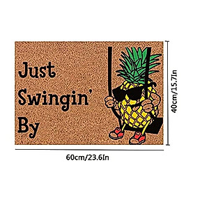 AKWFUNZ Home Doorway Rug Cartoon Pineapple Pattern and Funny English Sentence Print Fashion Mat