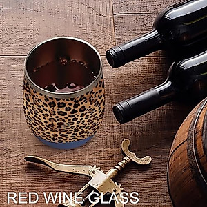 WYUSPGK 304 Stainless Steel Insulated Cup, Leopard Print Print Smooth Rim, Durable & Reusable - Perfect for Office, Home, And Travel