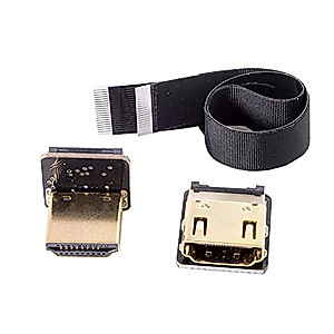 NFHK CYFPV Up Angled 90 Degree HDMI Male to Female FPC Flat Cable for HDTV Multicopter Aerial Photography